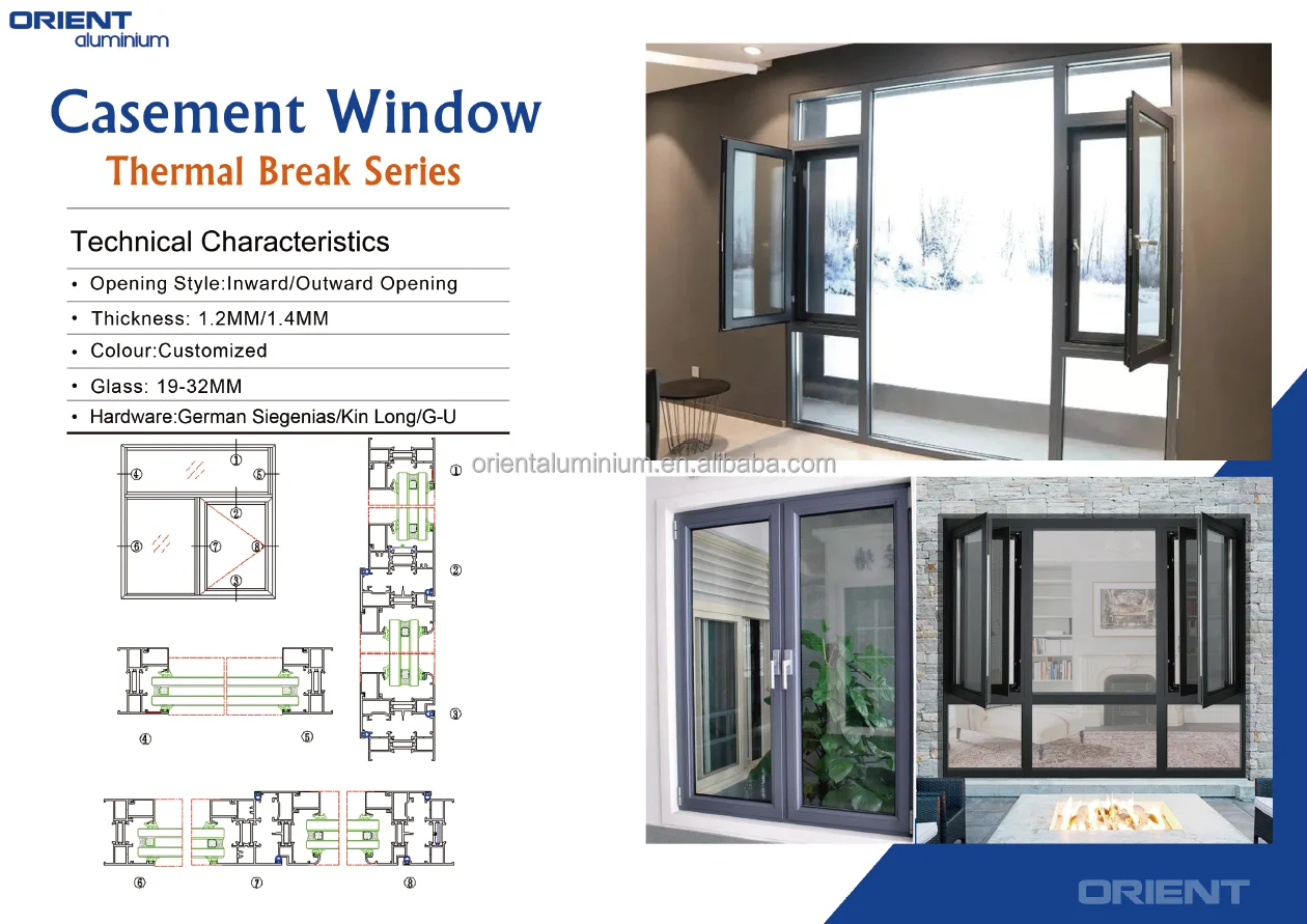 Sliding Windows with Mosquito Net Blinds - Aluminium Frames