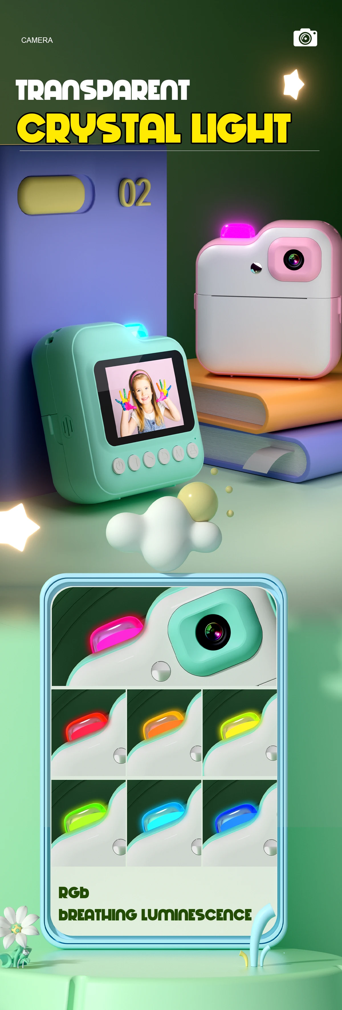 Hd Dual Lens Instant Printing Camera Thermal Photo Paper Digital ...