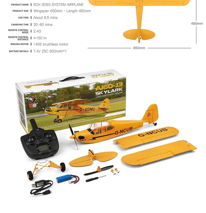 Wl Toys Xk A160 Epp 65cm Wingspan 3d/6g Brushless Hobby Remote Radio Control Aircraft Model ...