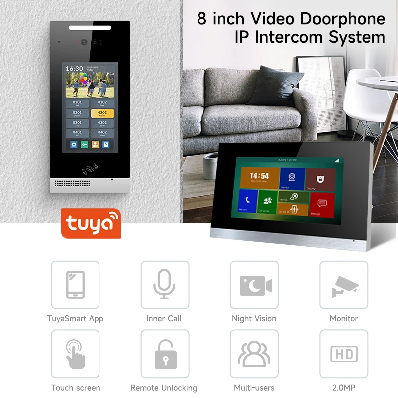 TCP/IP Wire Video Intercom System for Multi-Apartment Buildings