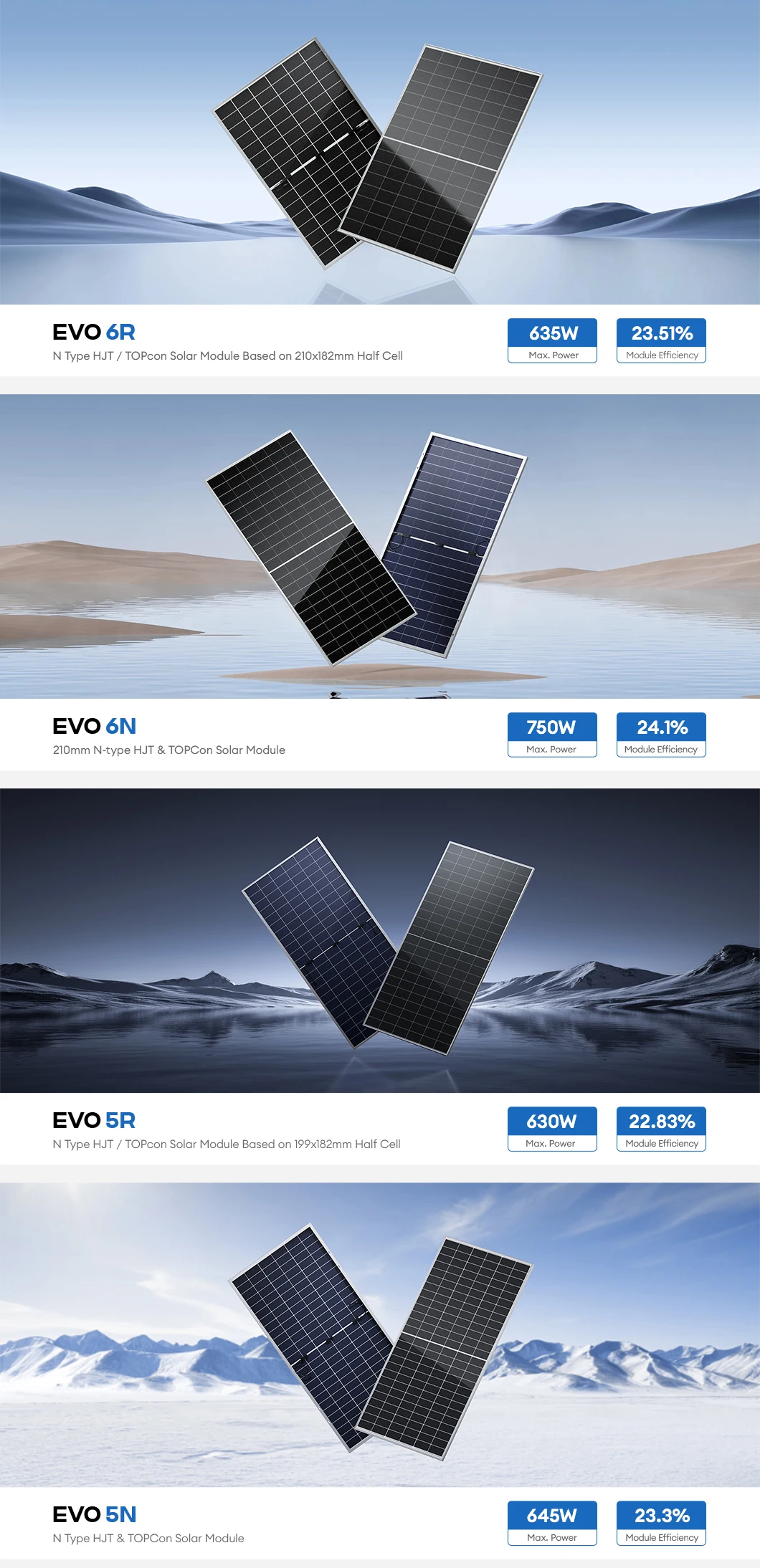 Evo N Type HJT Bifacial Solar Panels - 700W Power Output