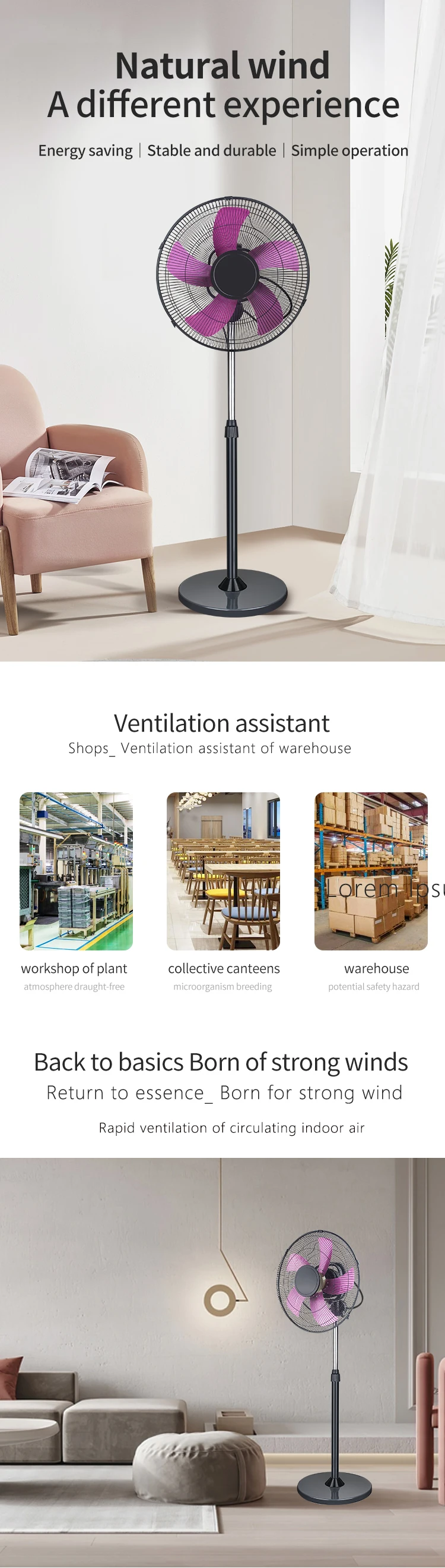 High Quality 360 Degree Custom Air Cooling Low Noise 16 Inch Stand Fan for Home Office| Alibaba.com