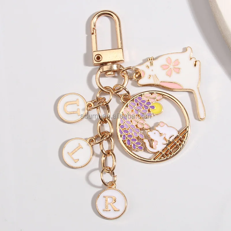 Wholesale Custom Fashion Cute Animal Metal Enamel Key Ring Key Chain ...
