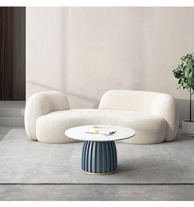 AUXFORD Modern Minimalist White Half Circle Designer Couches