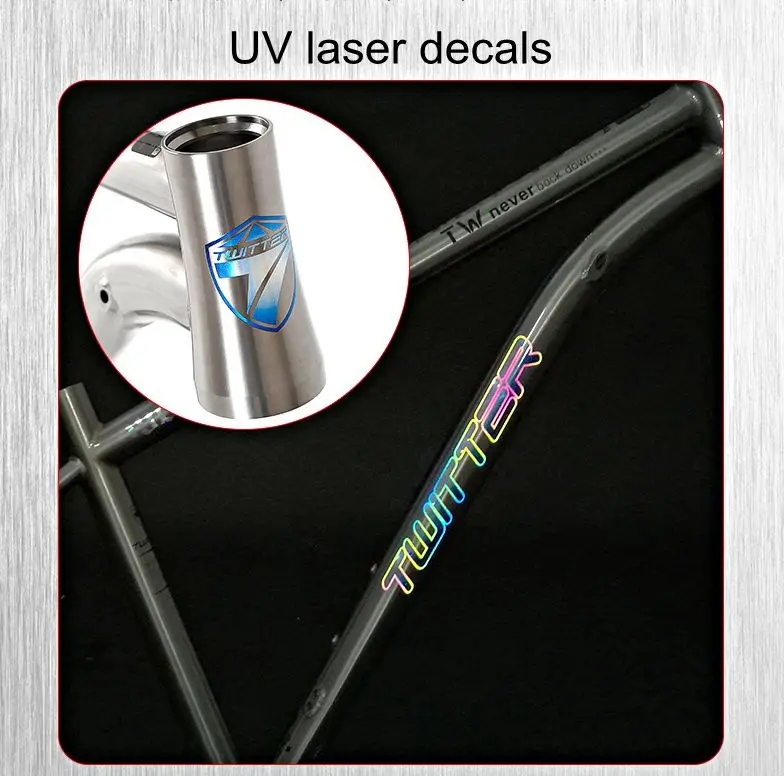 Titanium MTB Frame 29 - UV Reflective Decals & OEM Options