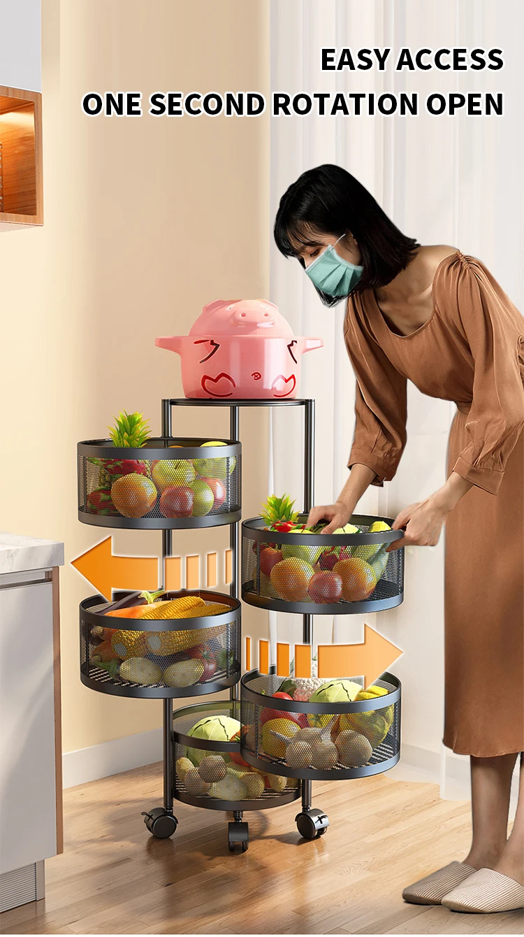 5-tier Kitchen Storage Shelves - Efficient & Sustainable