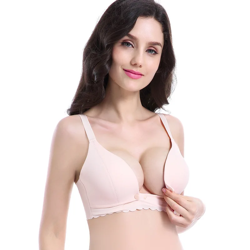 1010# Maternity Clothes Nursing Mother Bra Wireless Adjusted Straps Brasier De Lactancia Front ...