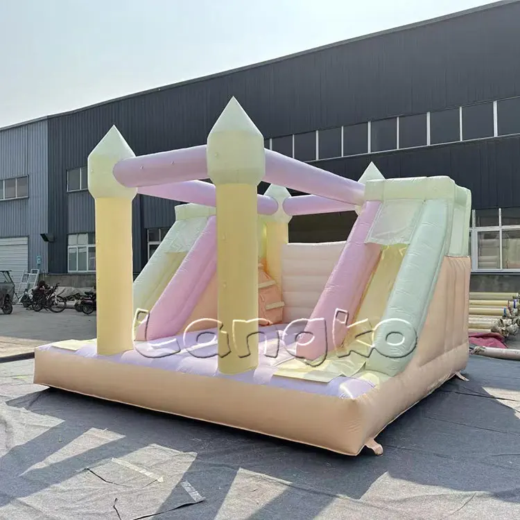 Pastel Color Bounce House with Ball Pit - Langko Inflatables