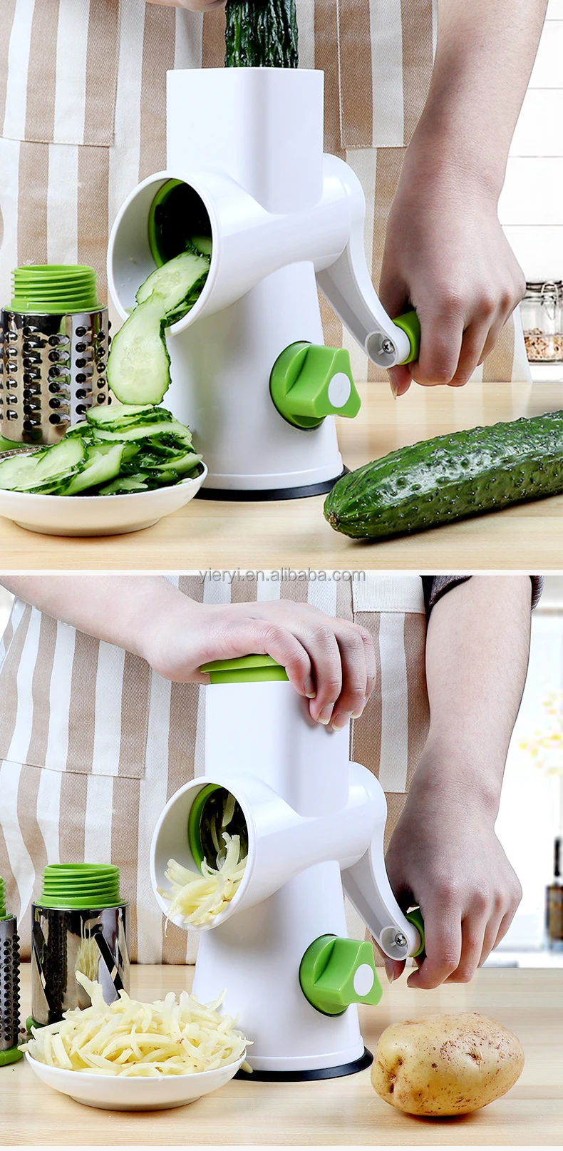 3-in-1 Easyway Rotary Cheese Grater Vegetable And Fruit Slicer With ...