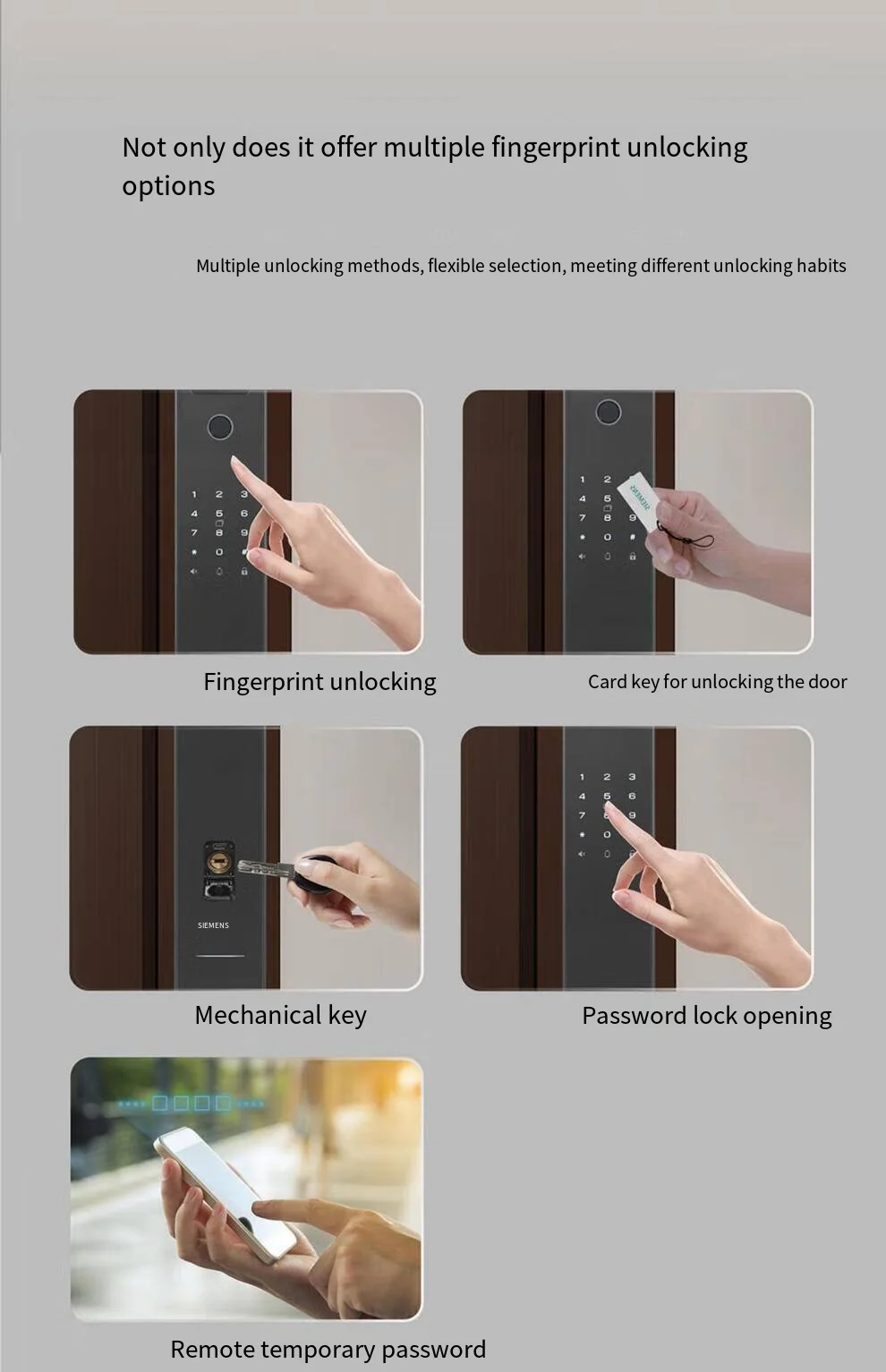 Siemens Smart Electronic Lock 3D Face Recognition Fingerprint Card ...