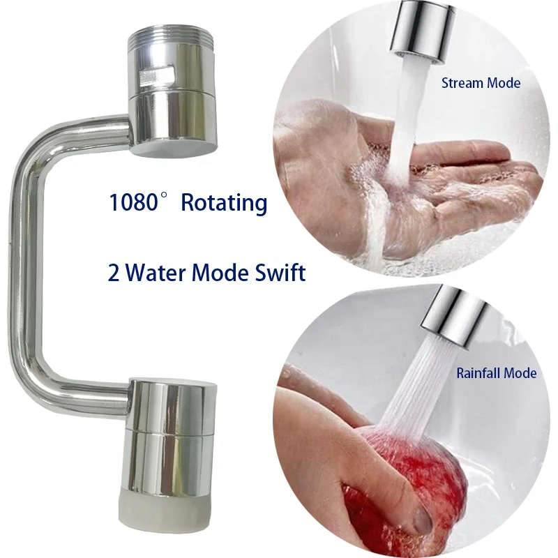 U Shape ORCHOLO 1080Free Rotating , Universal Swivel Robotic Arm Faucet ...