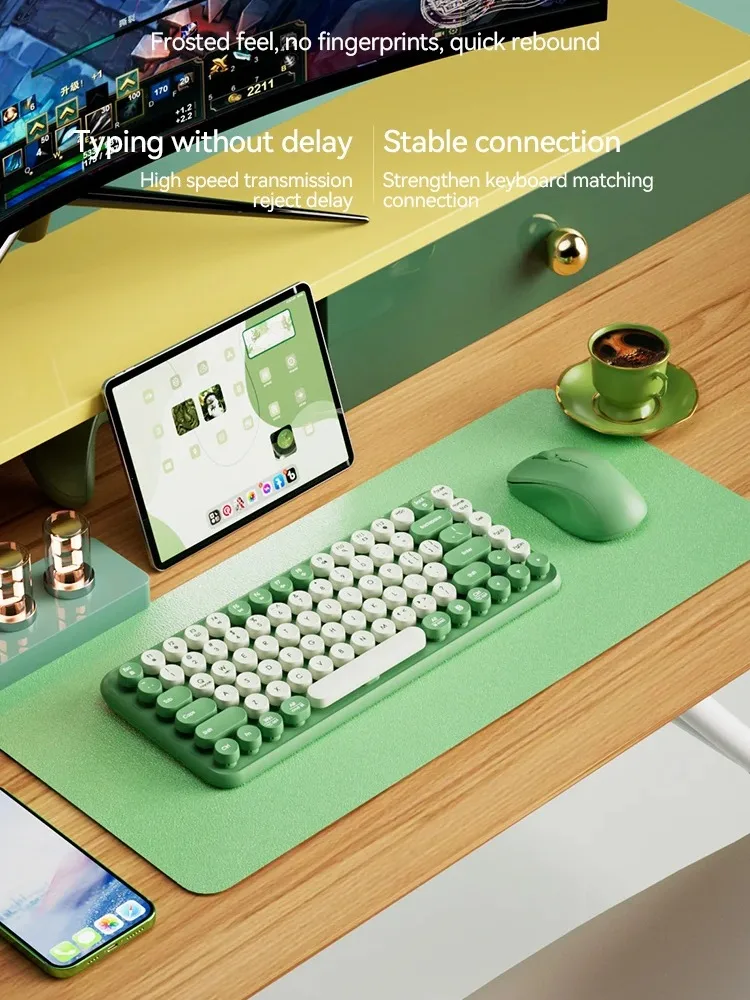 Bow Fashion 2.4g Wireless 85 Keys Punk Retro Buttons Keyboards For ...