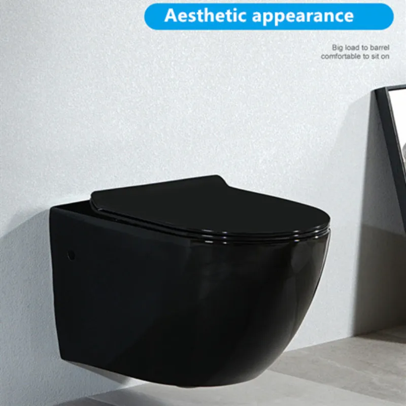 Ceramic Sanitary Black Wc Toilets Closet Bathroom Bowl Hung Toilet Ware ...