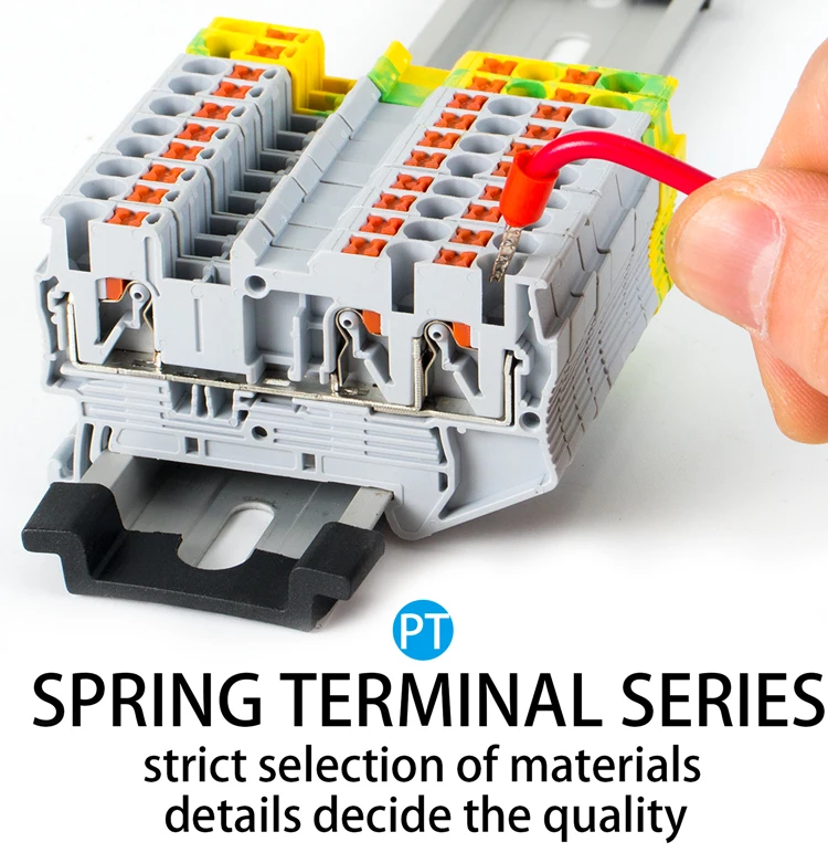 Fast Wiring Connector Din Rail Terminal Block PT2.5-TWIN Spring ...