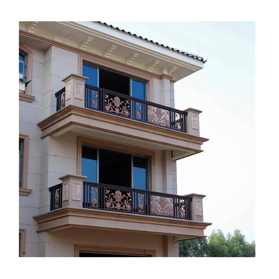 Barandilla de balcón de diseño moderno, barandilla de hierro forjado y ...