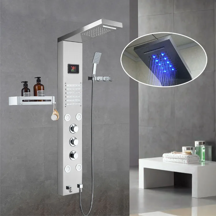 Muti-functional LED Digital Display Portable Shower Set Stainless Steel ...