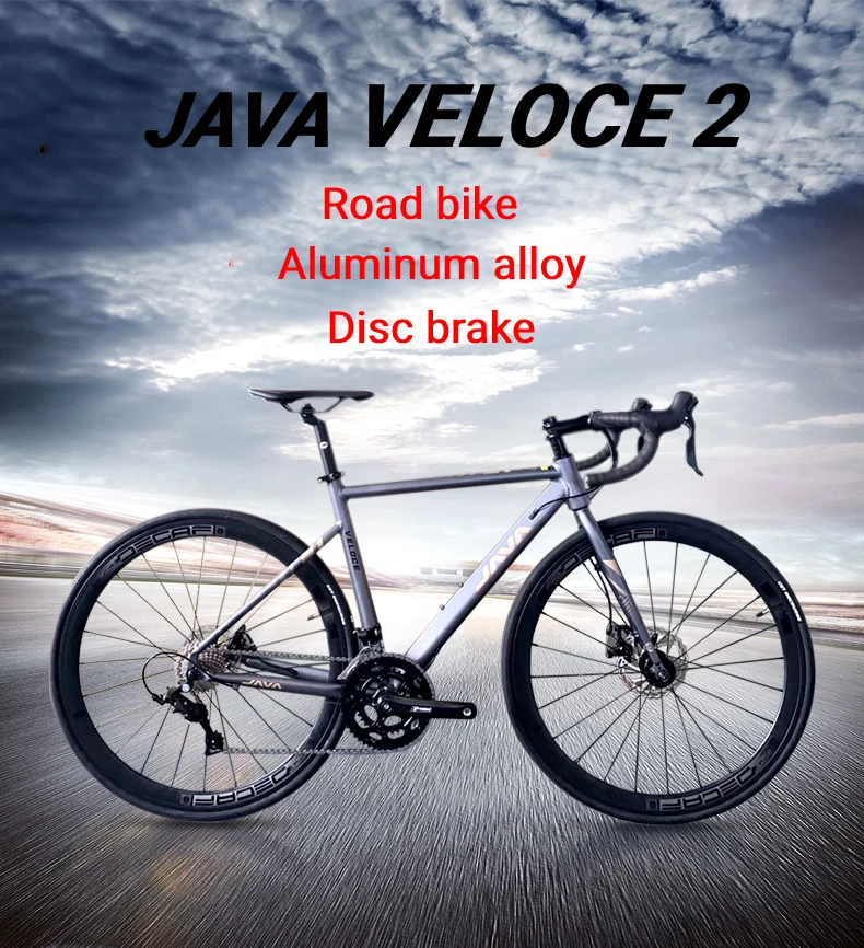 Aluminum 18 Speed Road Bike with Disc Brake & 700c Wheels