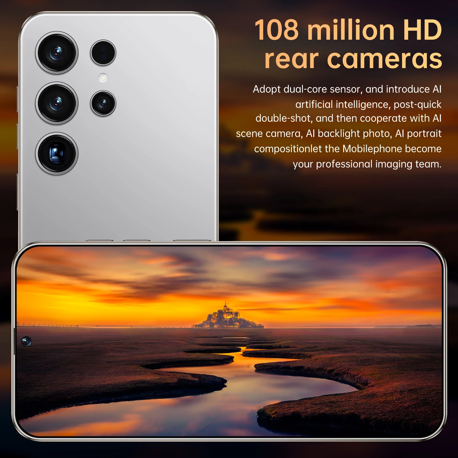 2025 Unlocked 5G S25 Ultra Smartphone 7.3 HD Screen 108MP Rear Camera ...
