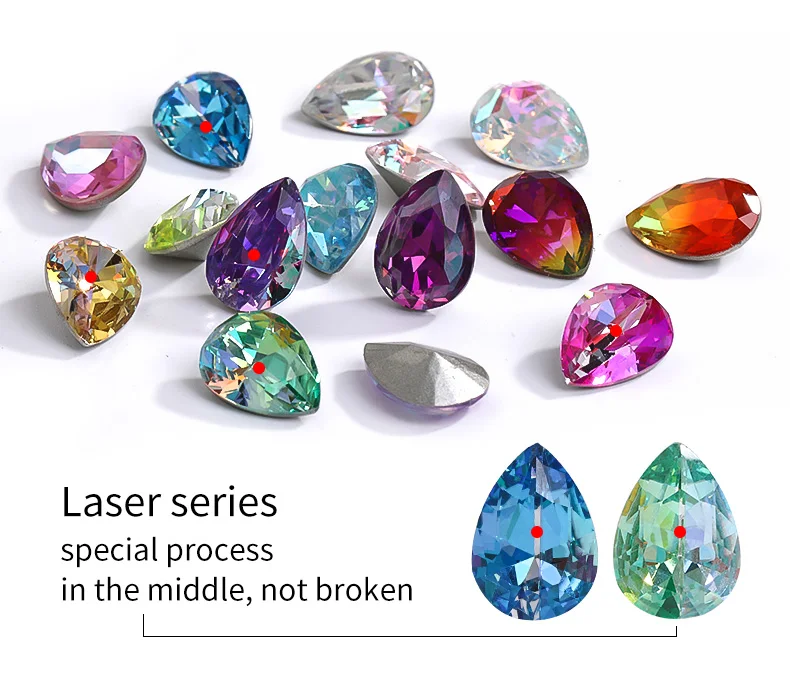Xichuan Laser Point Back Rhinestones Drop Shape Stone K9 Glass ...