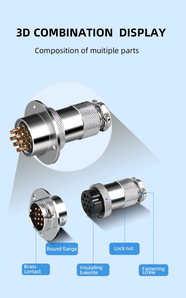 Gx40 Male Female Aviation Pcb Panel Mount Plug And Socket Connector ...