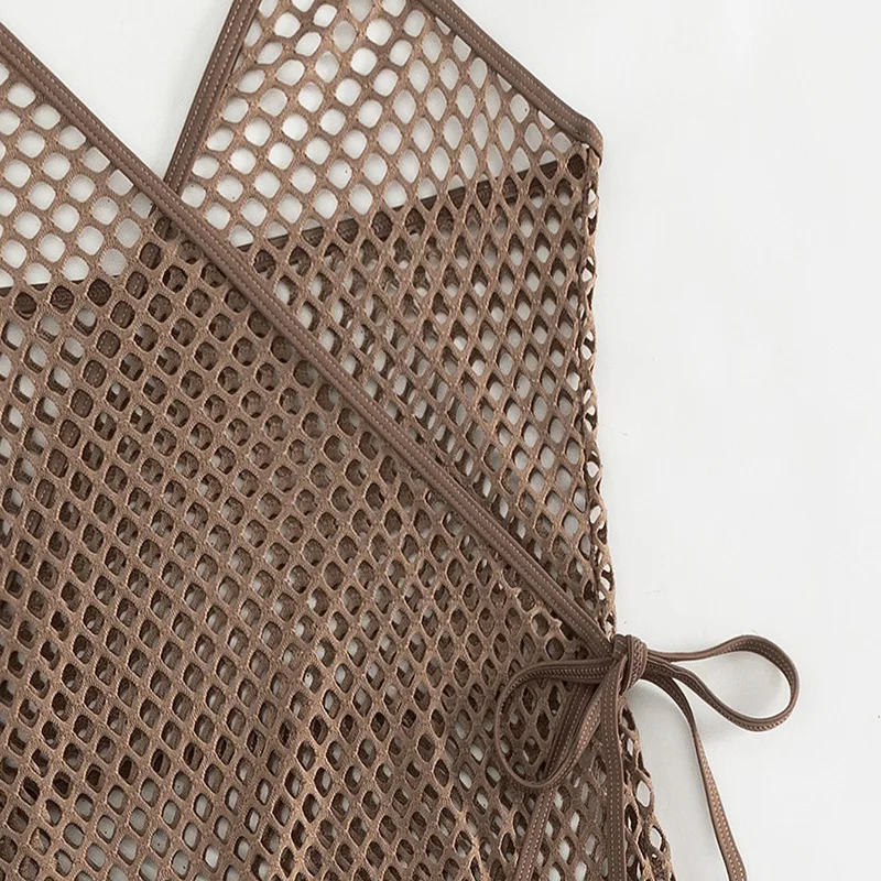 Sexy Big Fishnet Brown Kimono Beach Cover Up Only Not Include Inside ...