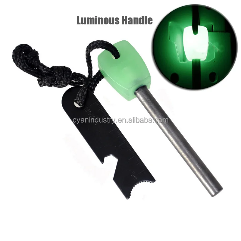 Fire Starter With Striker Lanyard and Whistle Waterproof Flint Fire ...