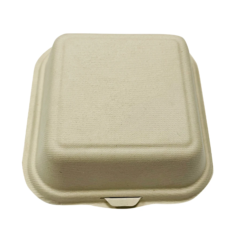 Biodegradable Clamshell Packaging Container Sugarcane Bagasse Paper ...