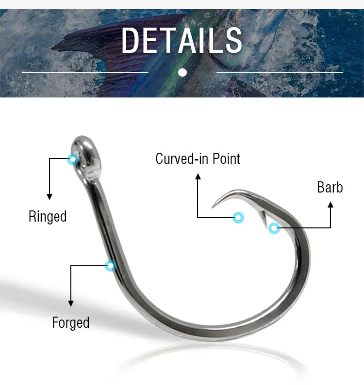 Fishing Tuna Circle Hooks - Extra Strong Stainless Steel Big Game ...
