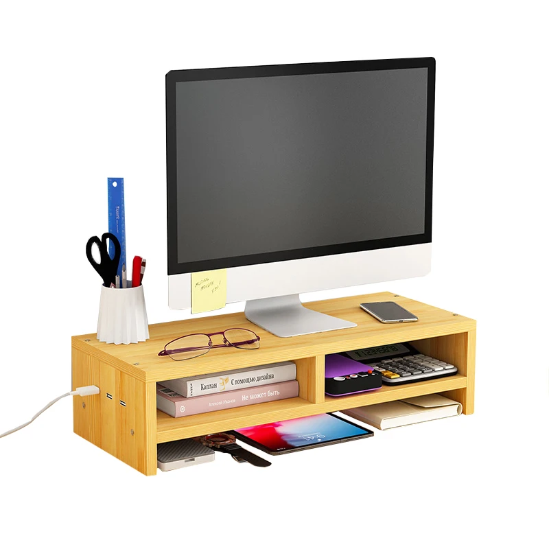 Economical Office Desktop Laptop Stand with USB Study Room Multi ...