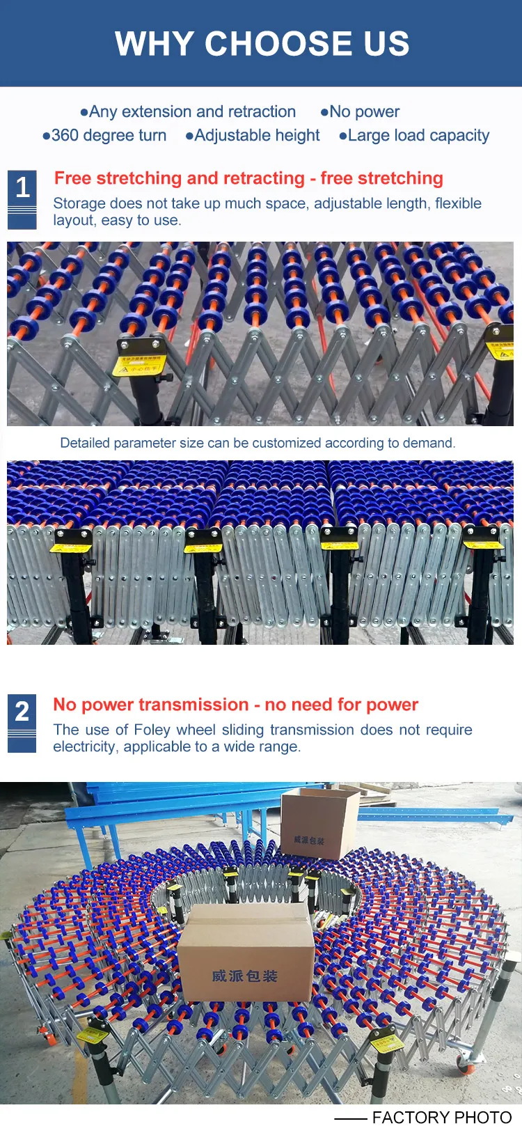 Gravity Portable Customized Retractable Flexible Roller Conveyor for ...