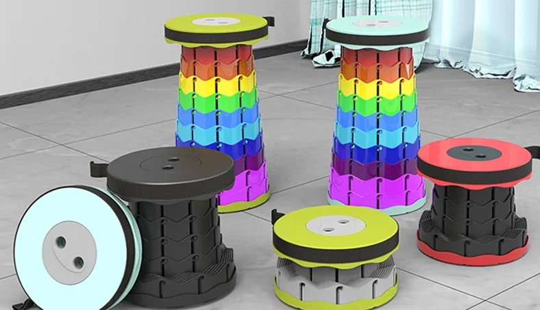 Portable Plastic Telescopic Stool Shrinkable Camping Fishing Garden ...