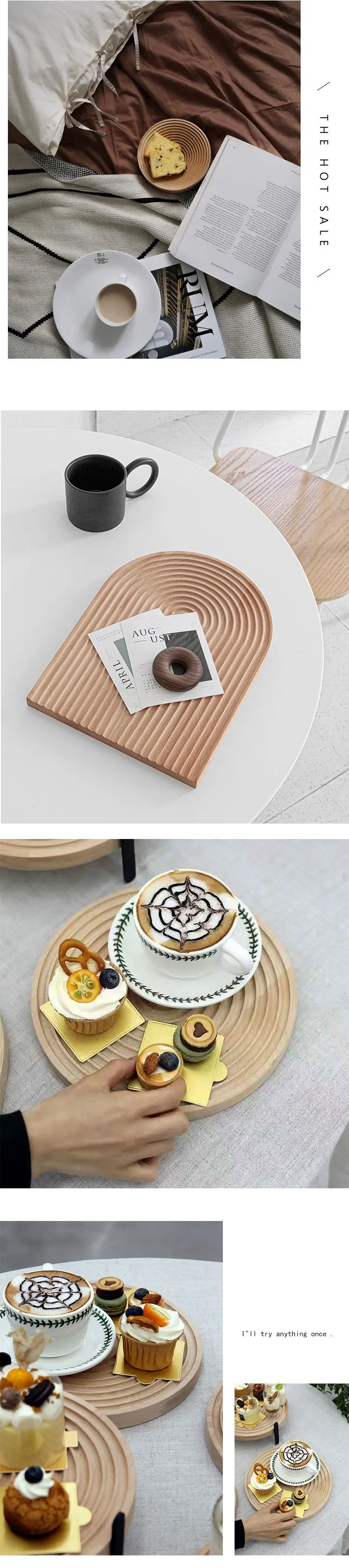 Large Diy Nordic Decorative Wood Arch Ripple Cutting Board Wooden ...