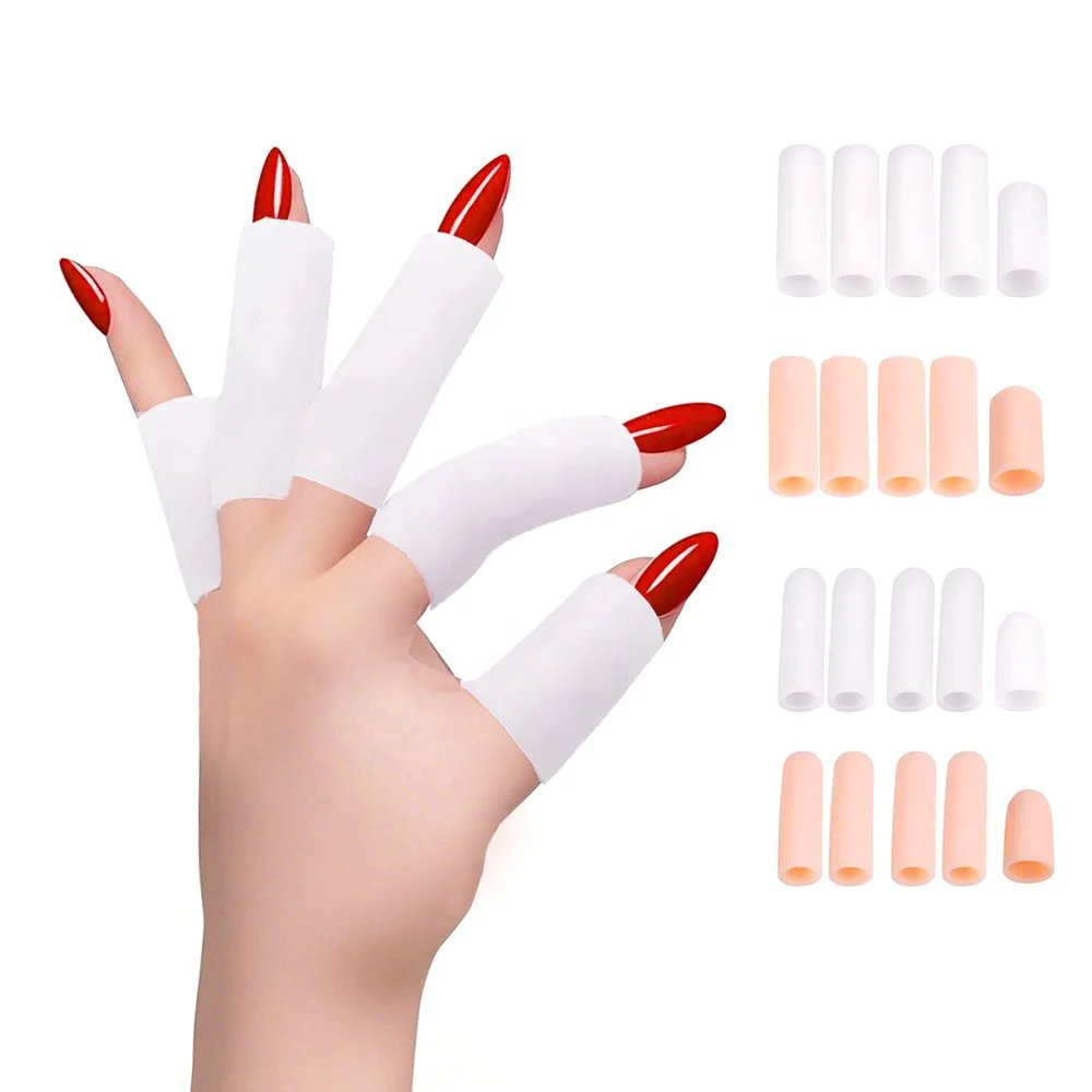 Gel Finger Cots,Silicone Finger Protectors,Fingertip Bandages Band-aids ...