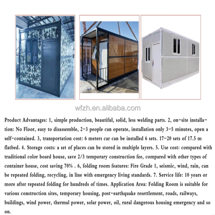 Fast Build Prefab House 20ft 40ft Modular Folding Container House ...