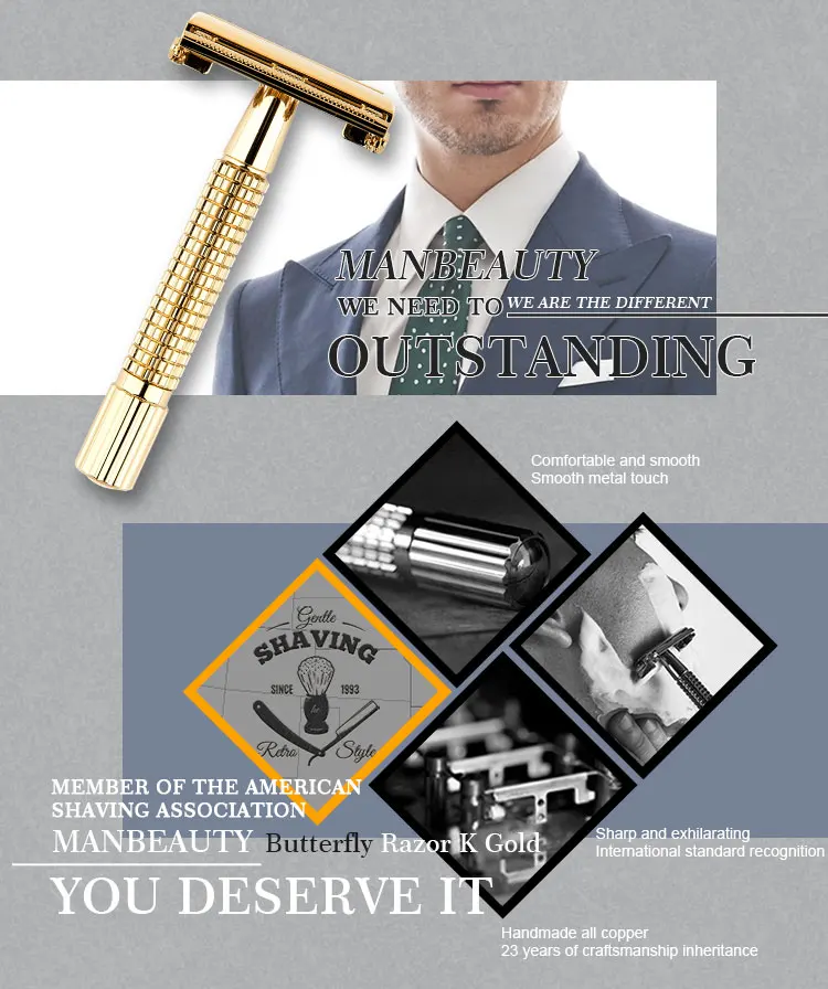 Hot Sale Brass Metal Handle Razor Replaceable Safety Silver Color ...