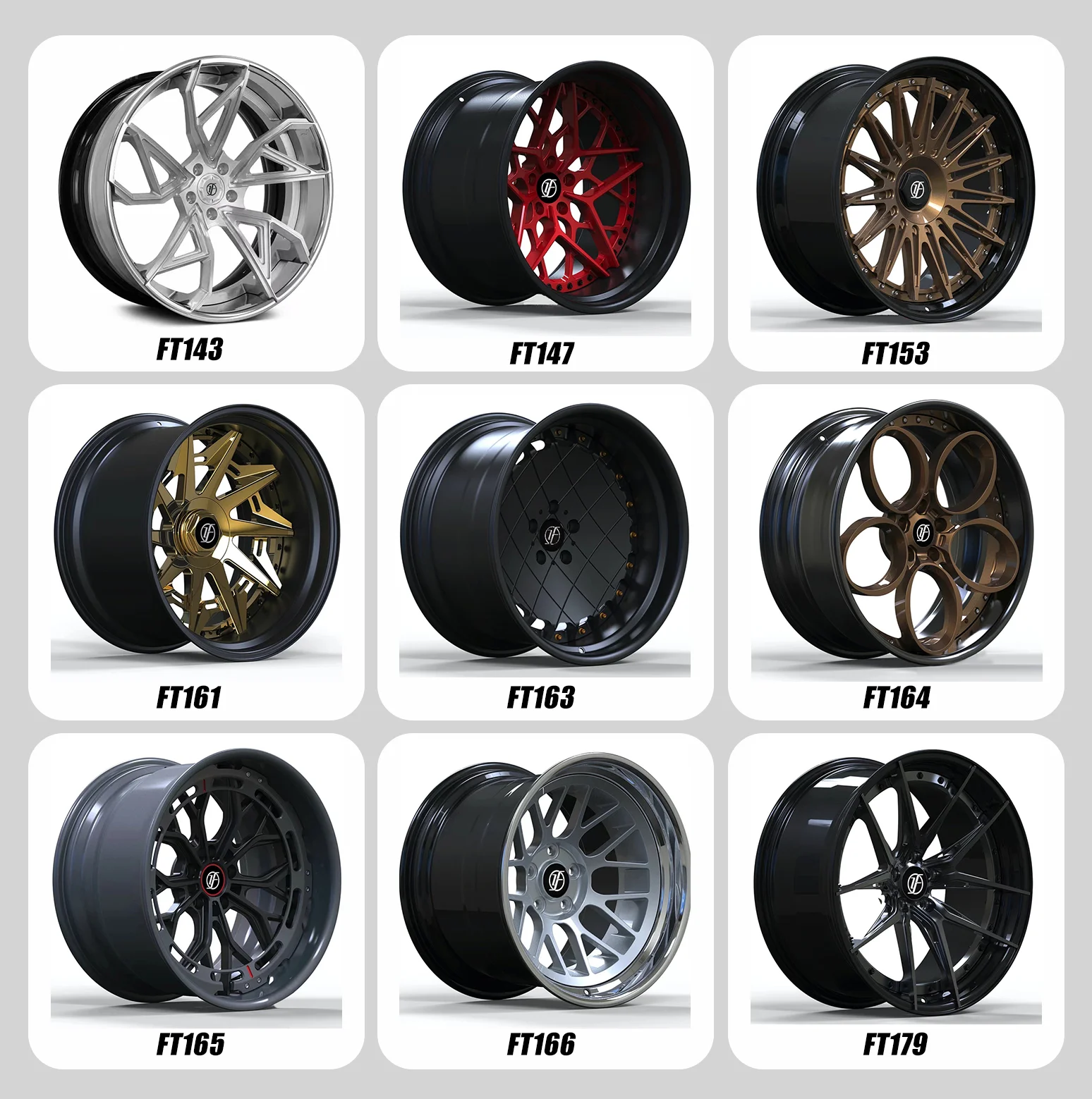 Yufei 2 Piece Wheels Five Spoke Machine Face 5x112 Light Weight Rims ...
