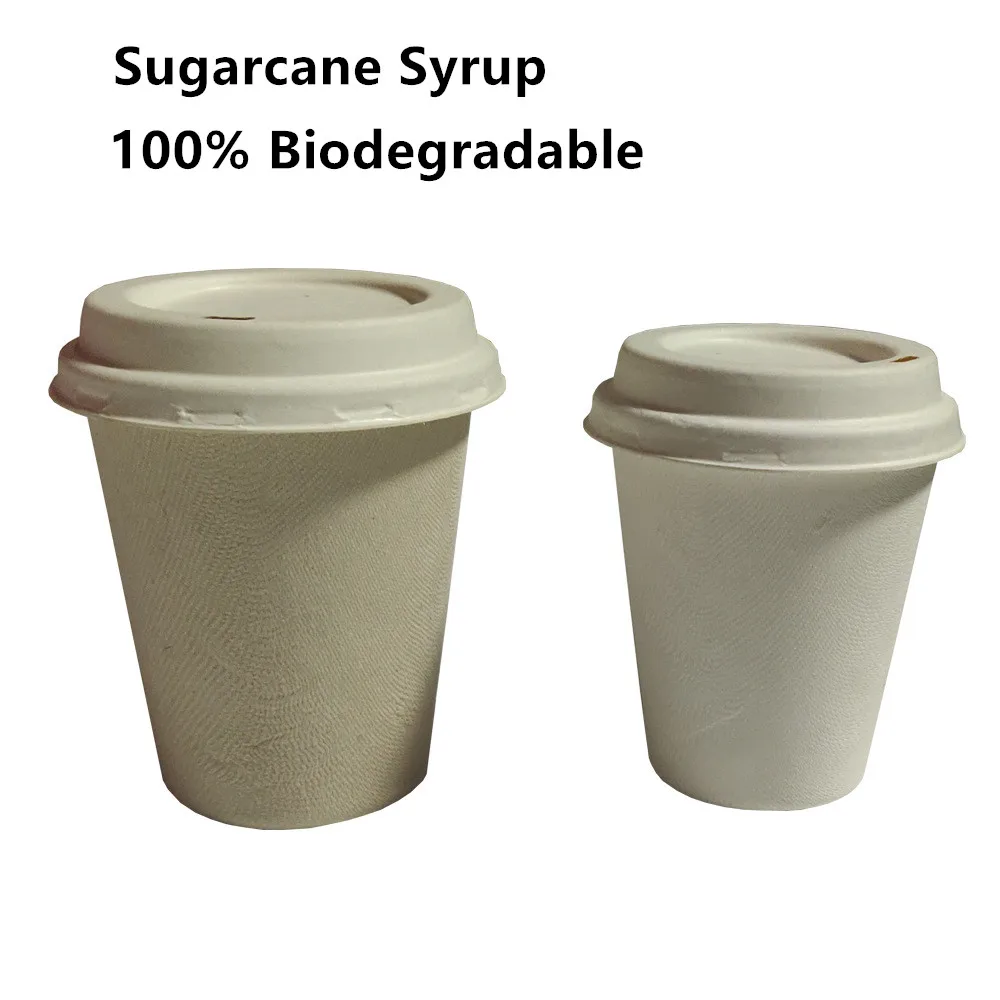 Eco Friendly Compostable Sugarcane Disposable Coffee Cup Cover Lids For ...