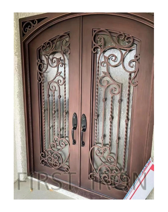 Modern Villa Cast Iron Entry Door Design Entrance Security Wrought Iron ...