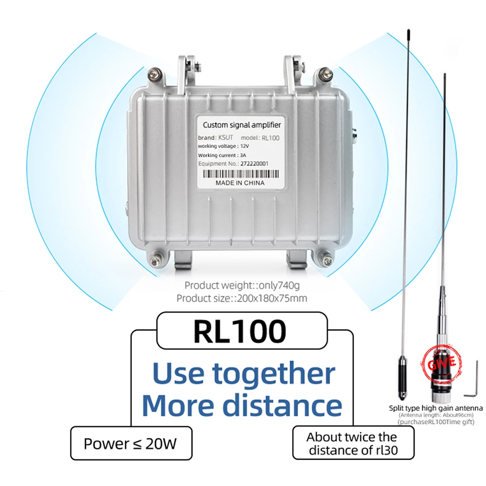 RL100 Walkie Talkie Repeater Amplifier for RL30 & RL Series Radio