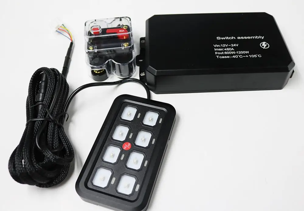 8 Gang Switch Panel Kit - Universal Control Box for Auto