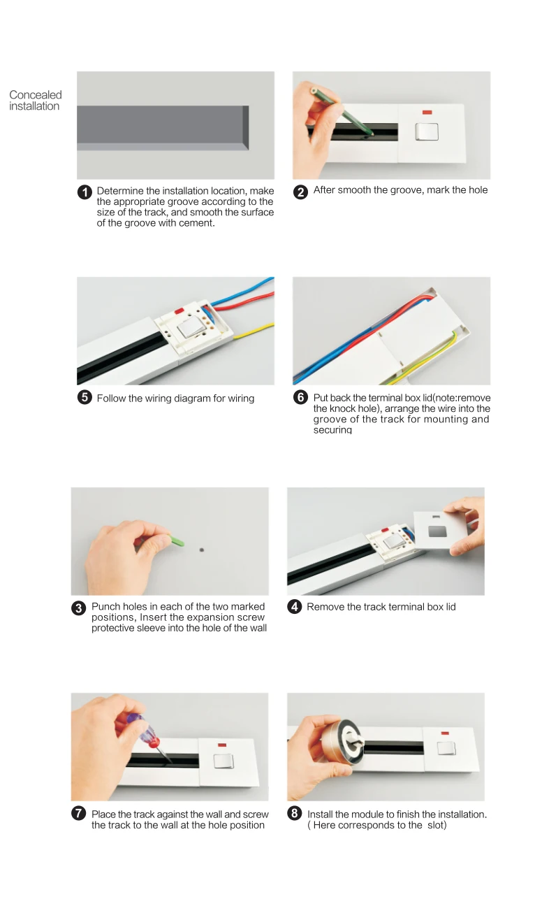 Universal Removable Power Sockets 220V/110V Track Desktop Wall ...