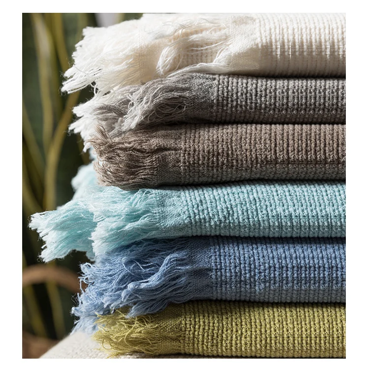 Factory Manufacture Sofa Throw High Quality Linen Solid Color Cotton ...