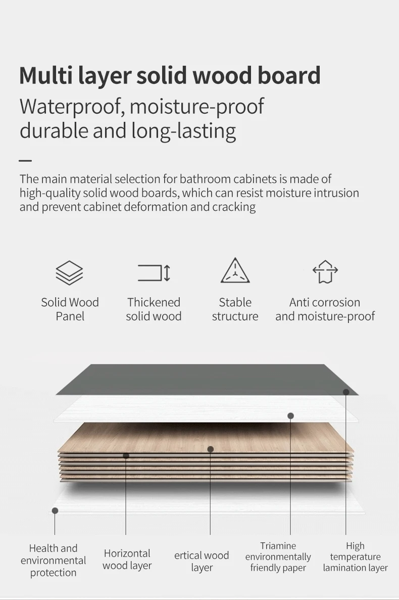 Light Luxury Hotel Melamine Finished Rock Slate Counter Top Single ...