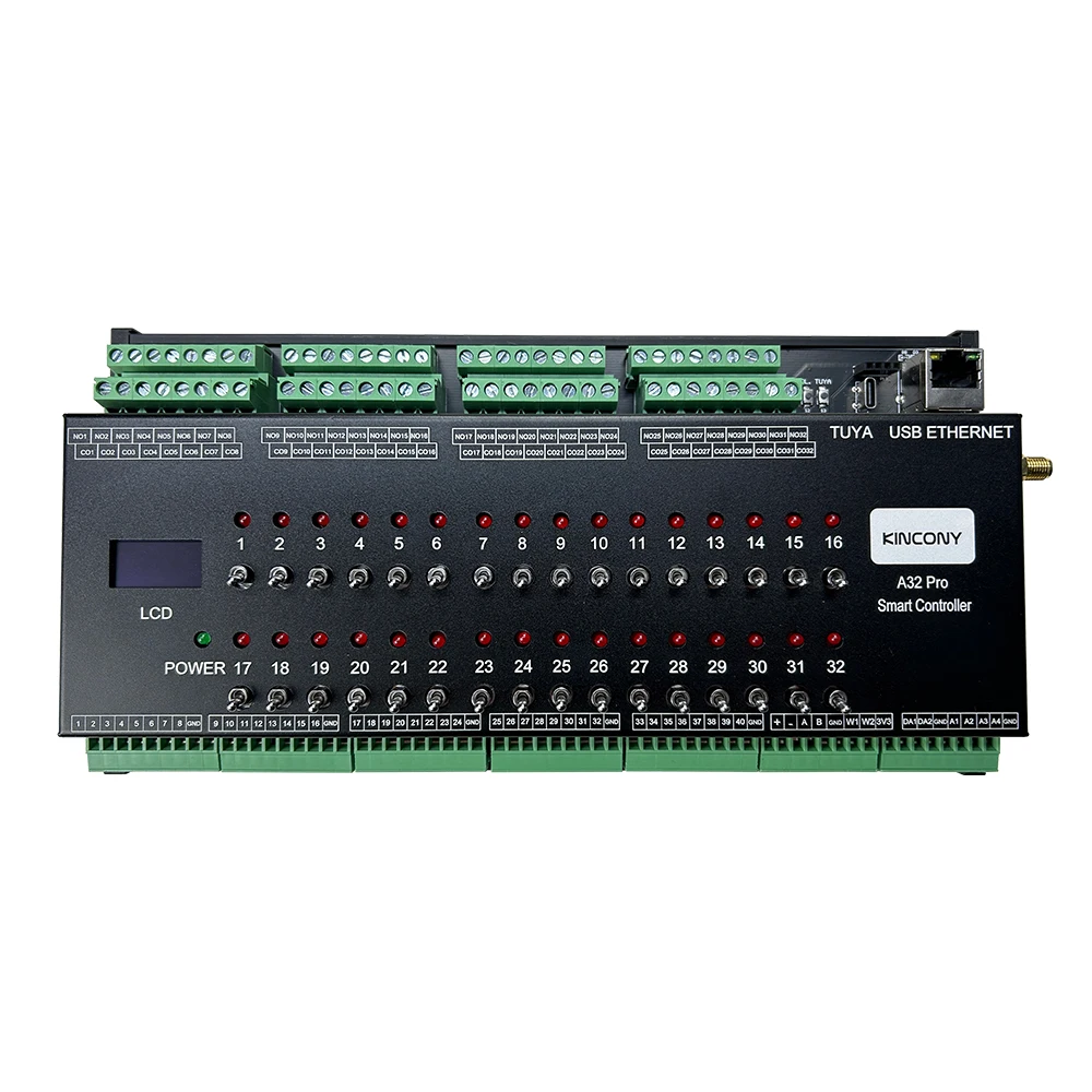 A32 Pro Esp32 Ethernet Rs485 4g Relay Module 32ch Relay 2ch Dimmer Lcd ...