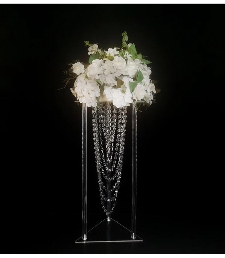 Triangle Shape Tall Clear Crystal Acrylic Wedding Centerpieces, Acrylic ...