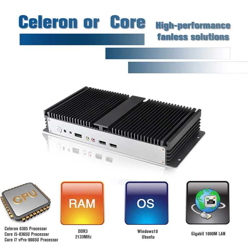 Industrial Mini Pc Core I7 10510u I5 10210u Fanless Desktop Computer 2 ...