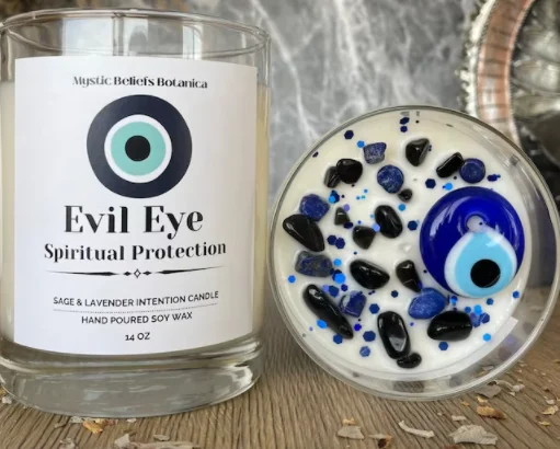 Balancing Healing Handmade Evil Eye Crystal Scented Candle Novelty Scented Evil Eye Candles With ...
