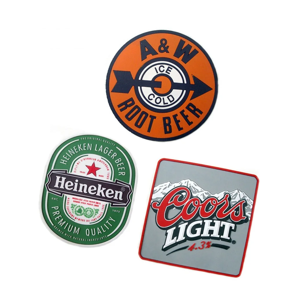 Custom Personalized Any Shape Rubber Coasters Soft Pvc Cup Drink ...