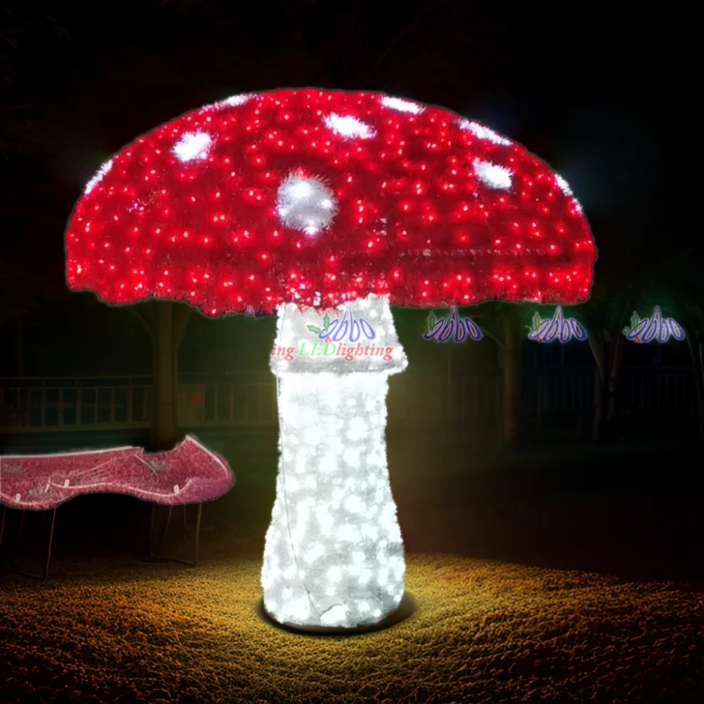 Outdoor Motif Lights 3D LED Mushroom Christmas Decoration for Landscape ...
