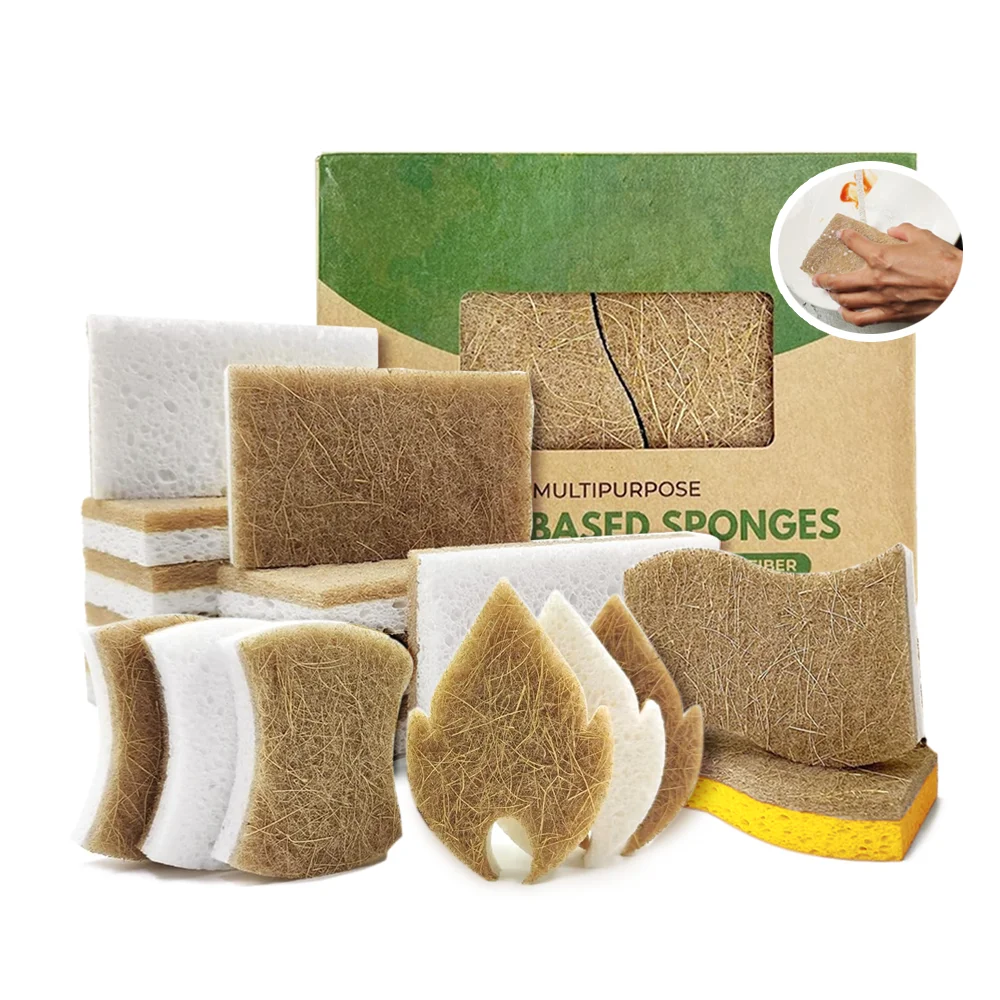 Biodegradable Natural Kitchen Sponge Compostable Cellulose and Coconut ...